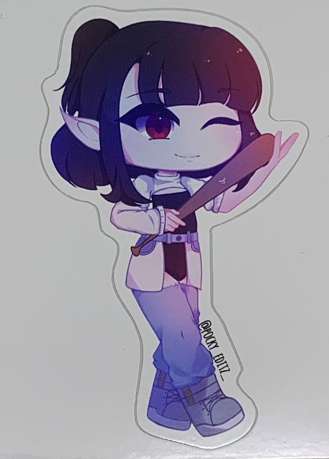 Gacha Girl With Baseball Bat - Gacha Life Art Sticker - Etsy