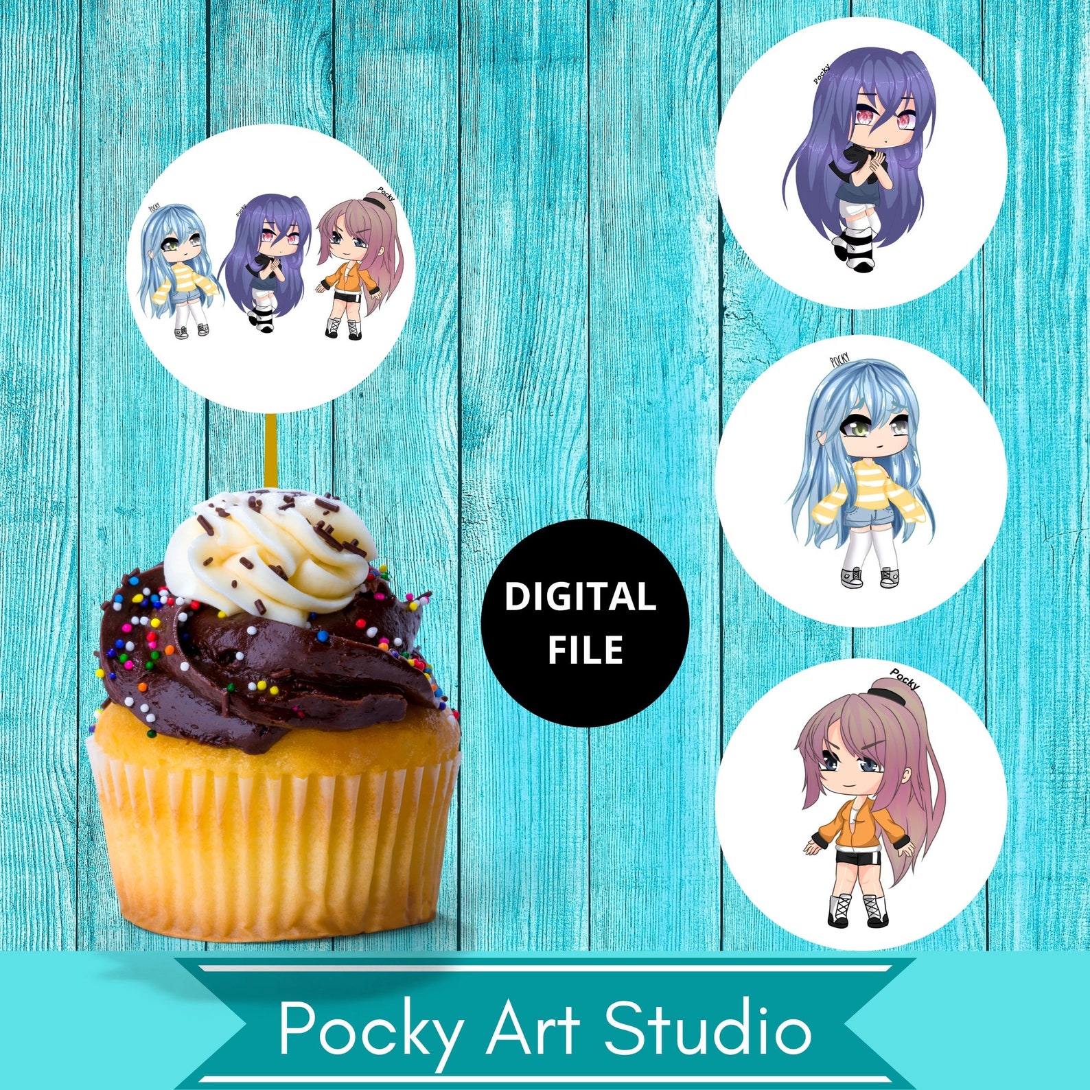 Gacha Life Cupcake Toppers - Digital Printable - Etsy