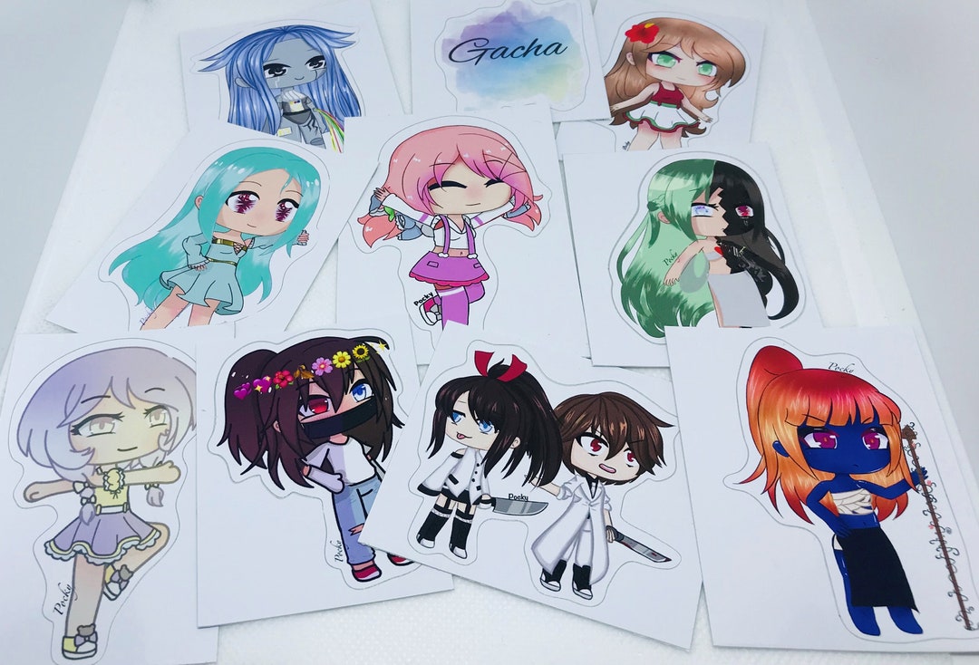 Gacha Life Art Stickers Bundle Set Of Ten 10 Stickers Etsy