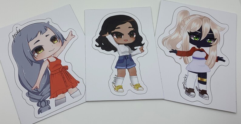 Gacha Life Art Stickers Bundle Set of Three 3 Stickers - Etsy
