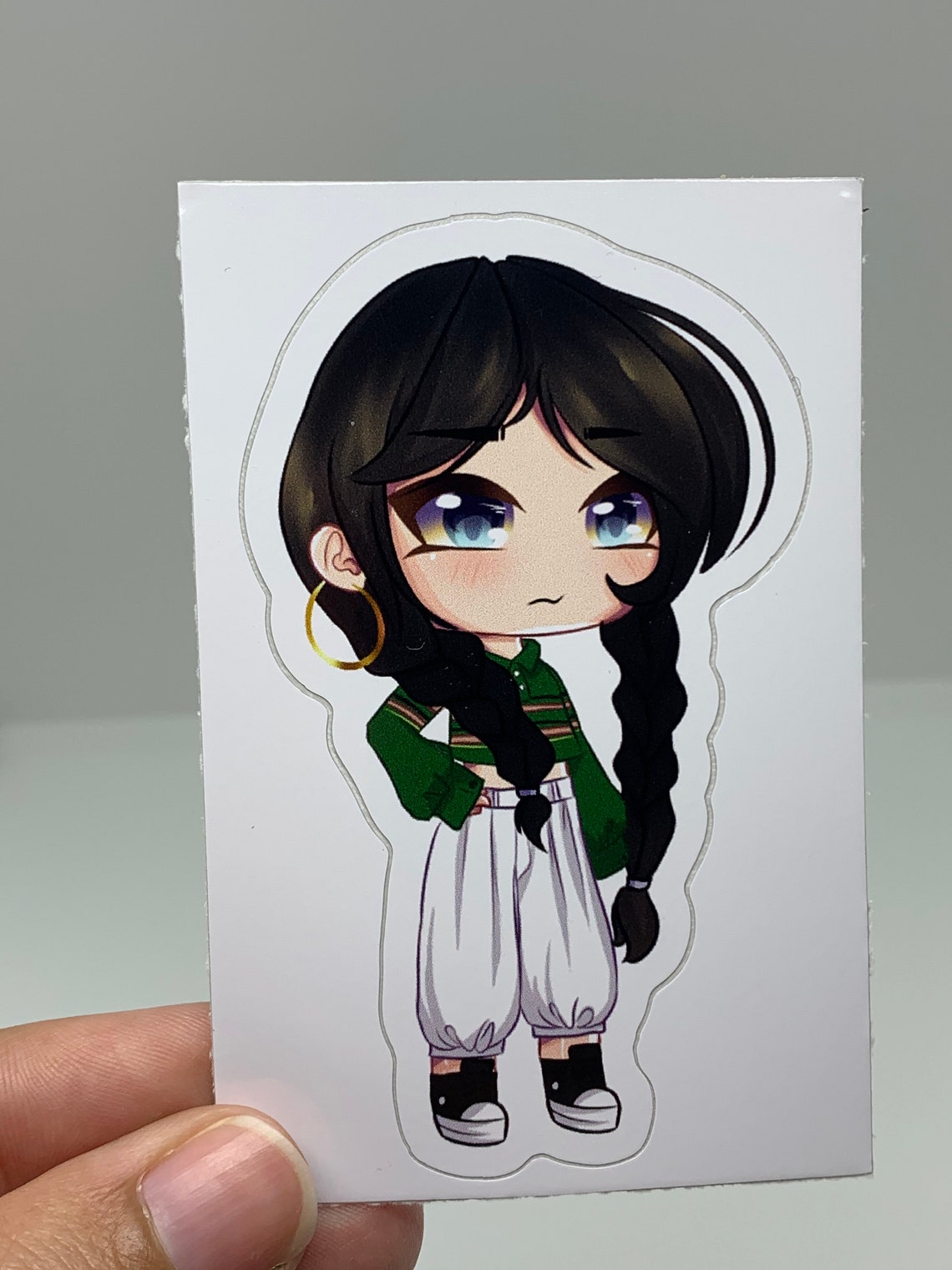Gacha Girl With Green Long Sleeve Shirt - Gacha Life Art Sticker - Etsy