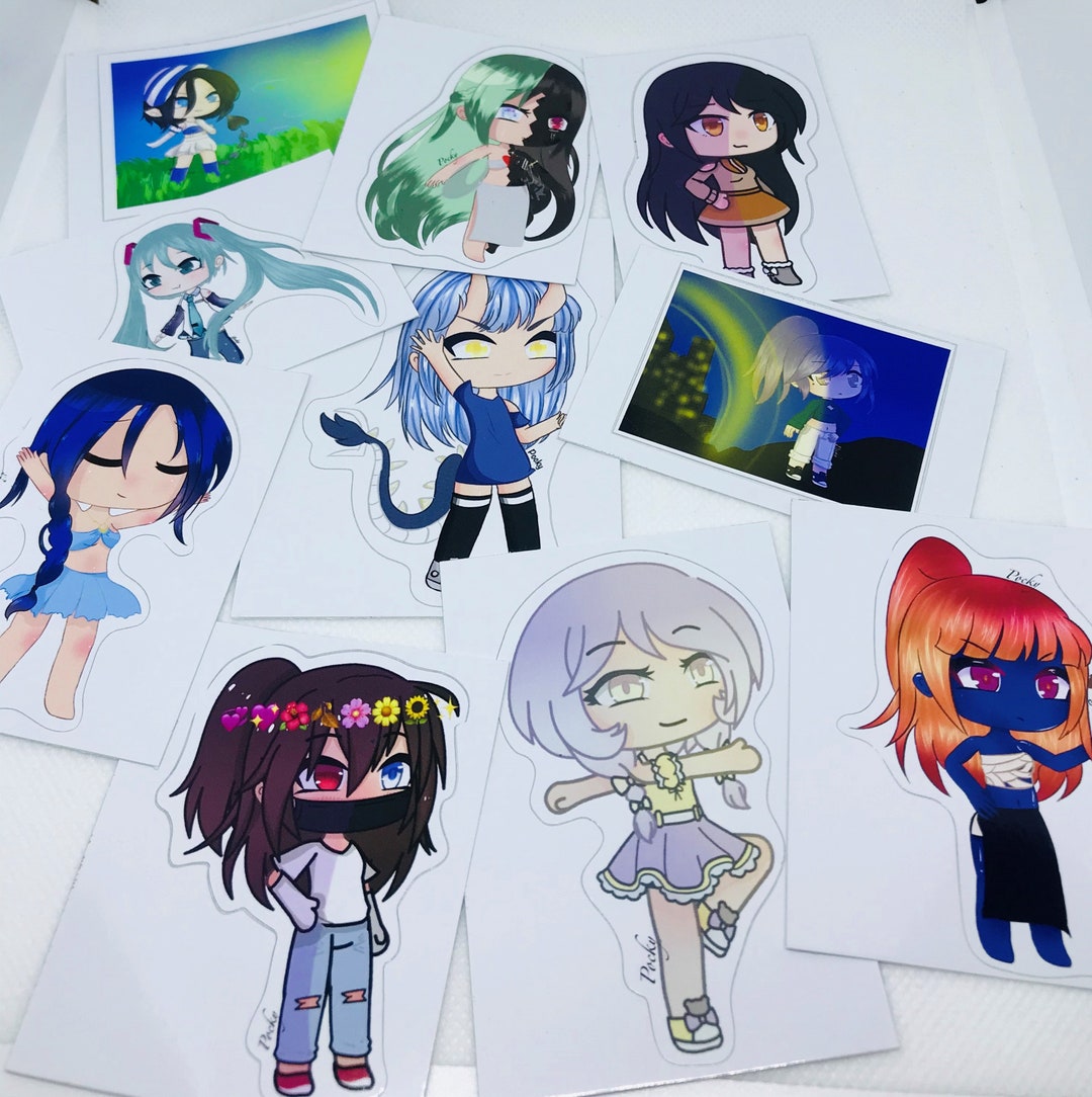 Gacha Life Art Stickers Bundle - Set of Ten (10) Stickers - Etsy Israel