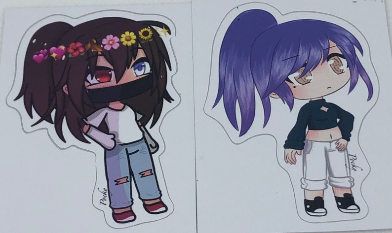 Gacha Life Art Stickers Bundle Set Of Ten 10 Stickers Etsy