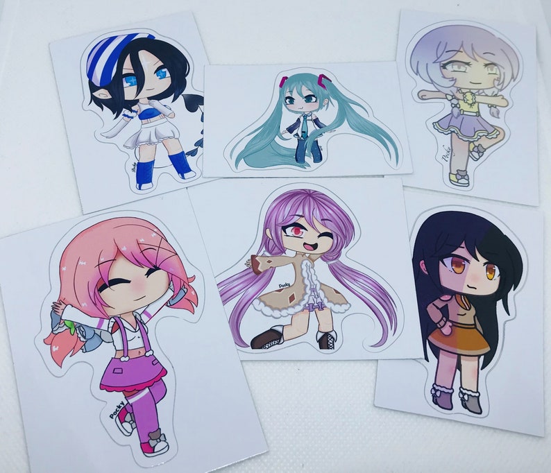 Gacha Life Art Stickers Bundle Set Of Six 6 Stickers Etsy