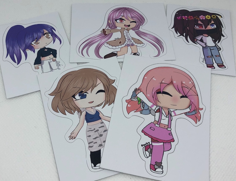 Gacha Girls Gacha Life Art Stickers Bundle Set Of Five 5 Stickers Etsy