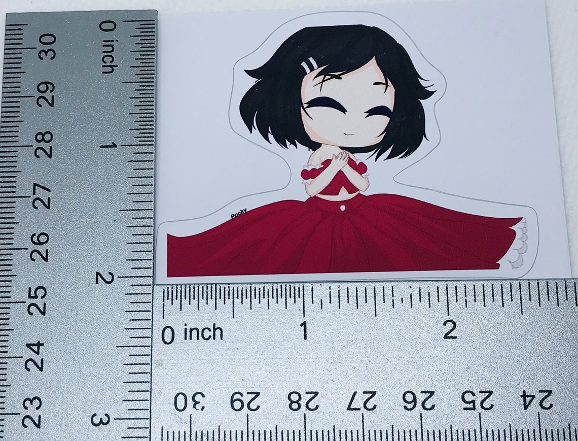 Gacha Girl With Red Dress - Gacha Life Art Vinyl Sticker - Etsy