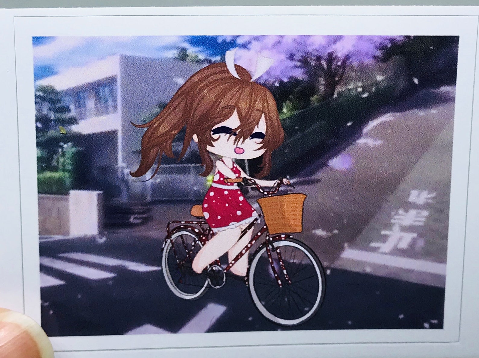 Gacha Girl Riding a Bike With Background - Gacha Life Art Sticker - Etsy