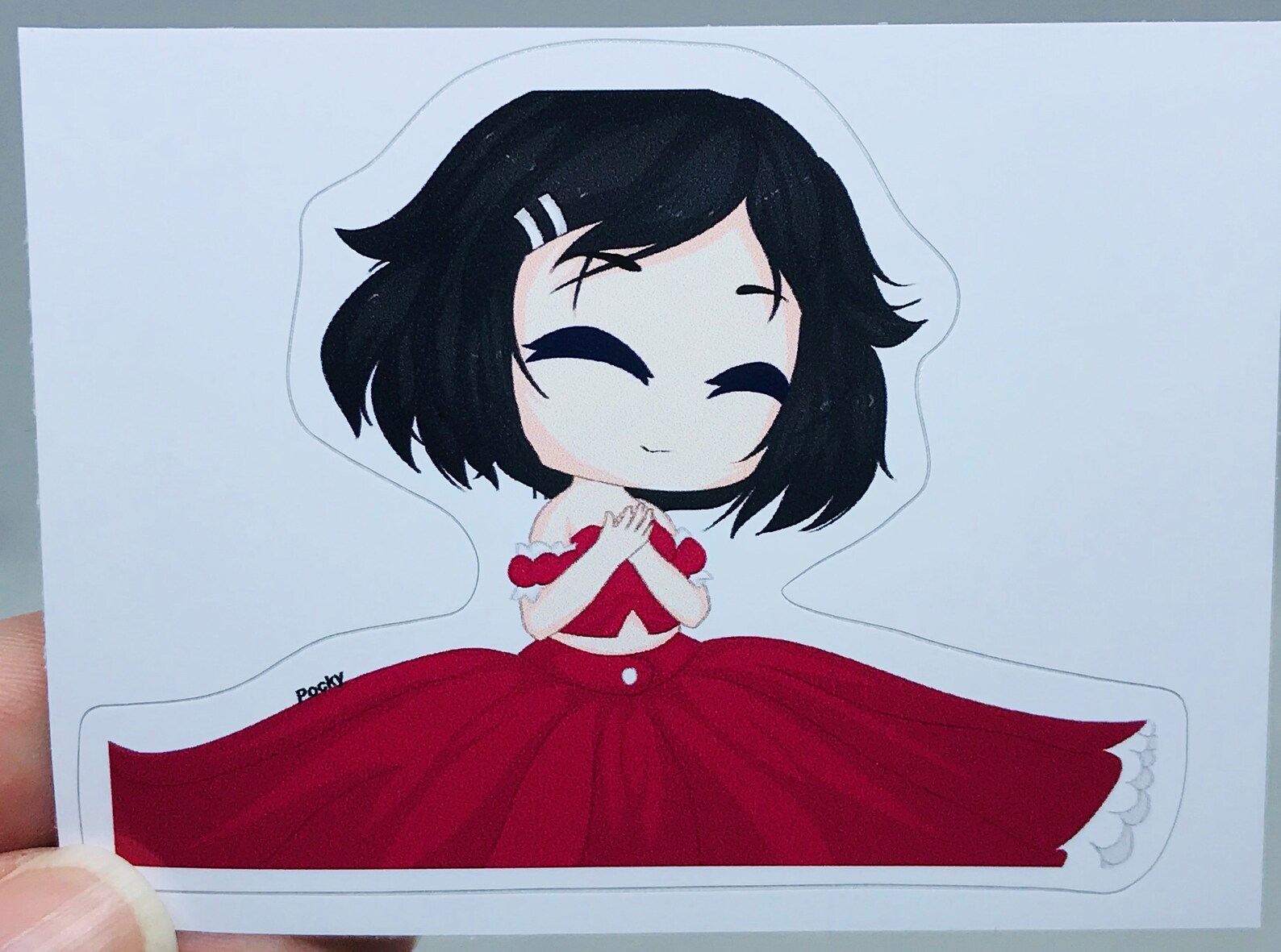 Gacha Girl With Red Dress - Gacha Life Art Vinyl Sticker - Etsy