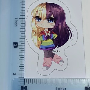 Gacha Girl With Two Tone Hair and Rainbow Sweater - Gacha Life Art ...