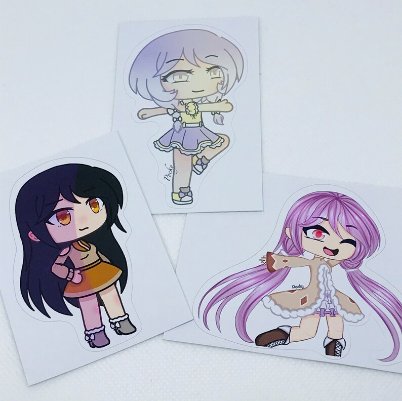 Gacha Life Art Stickers Bundle Set Of Six 6 Stickers Etsy