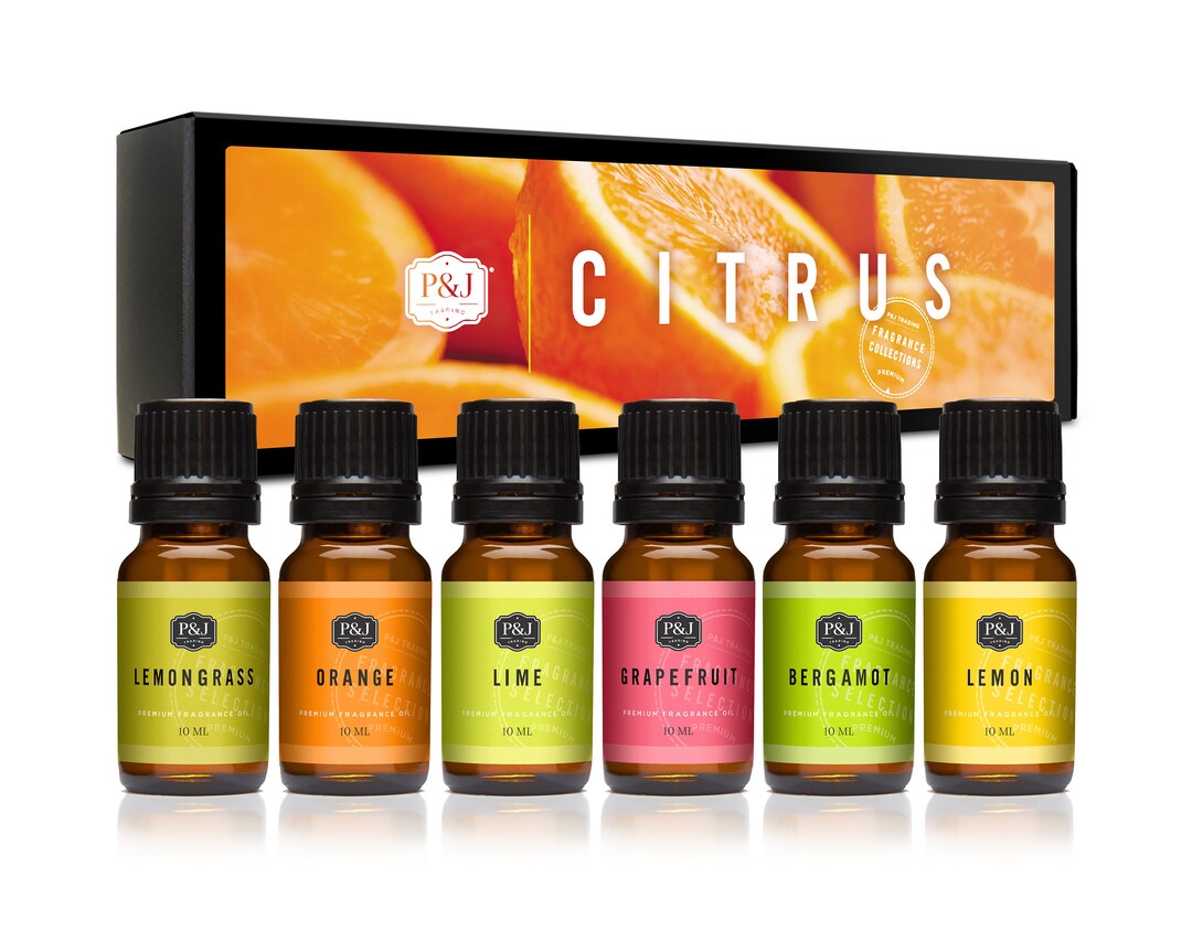 Citrus Set of 6 Premium Grade Fragrance Oils - Lemon, Lime, Orange ...