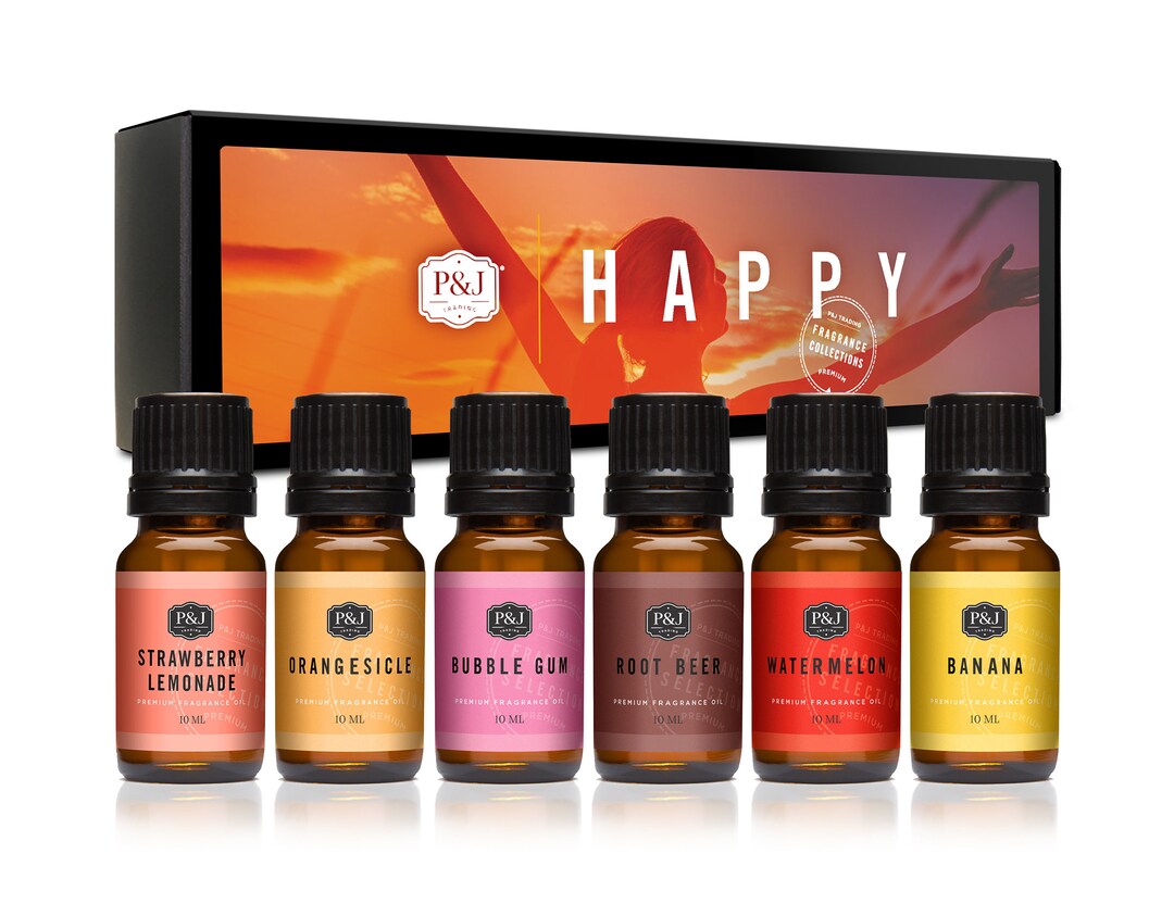 Happy Set of 6 Premium Grade Fragrance Oil - Root Beer, Watermelon ...