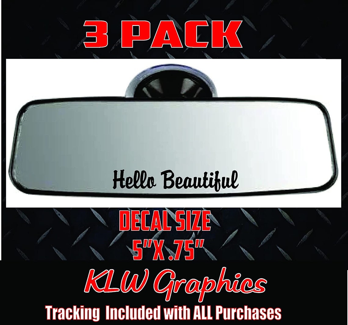 Hello Beautiful Rear View Mirror Vinyl Decal Sticker Deer Car Diesel ...