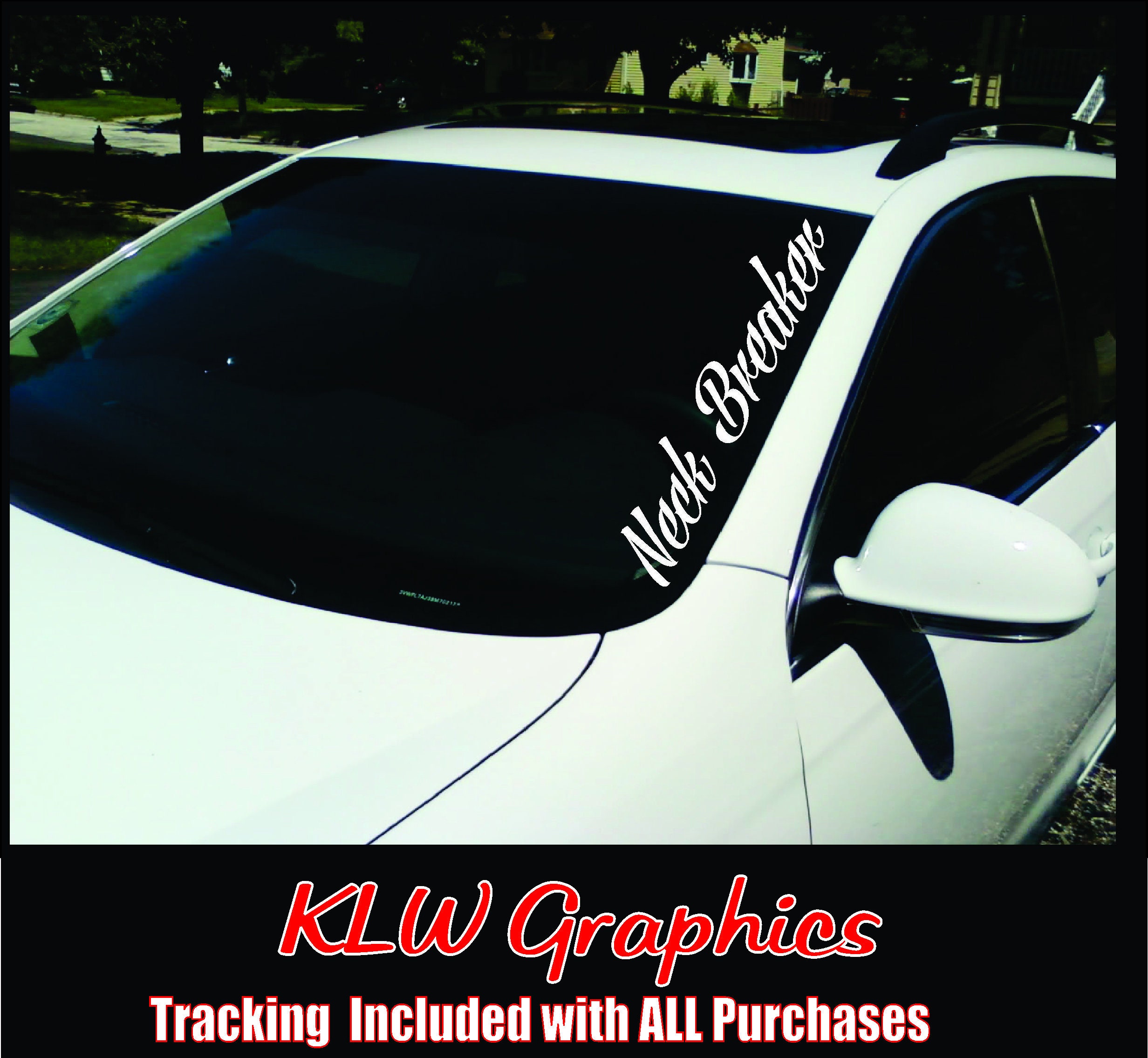 Neck Breaker Banner Vinyl Sticker Decal JDM Stance Drift Import Euro ...