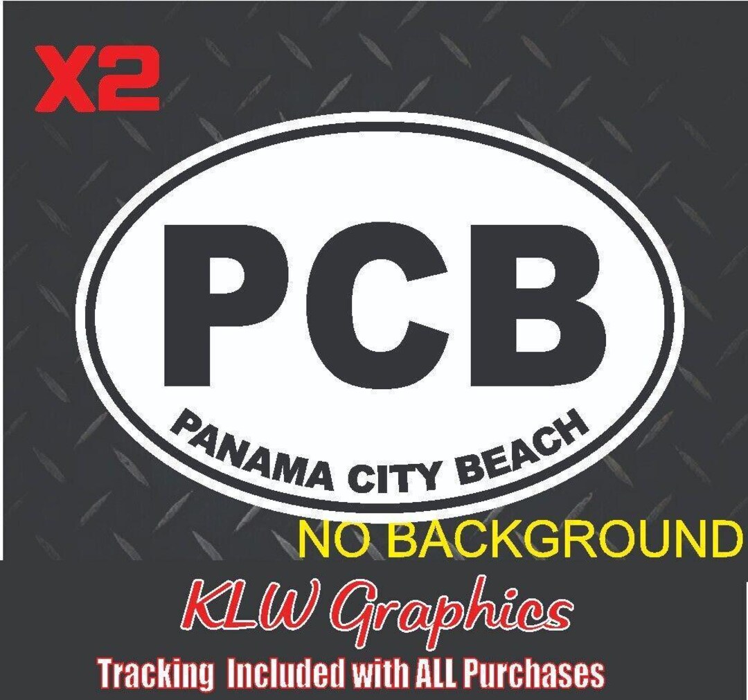 Panama City Beach Florida PCB Oval Bumper Sticker Helmet Sticker Euro ...