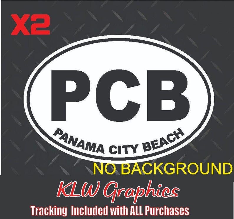 Panama City Beach Florida PCB Oval Bumper Sticker Helmet Sticker Euro ...
