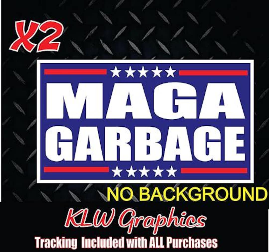 MAGA Garbage Red White Blue Full Color Decal Sticker for Trump 2024 MAGA Vance America Great ...