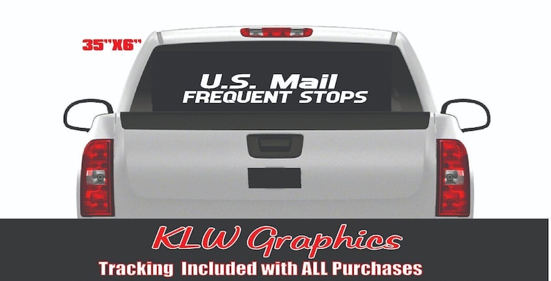 U.S. Mail Frequent Stops Car Window Decal Sticker Rural Carrier Truck ...