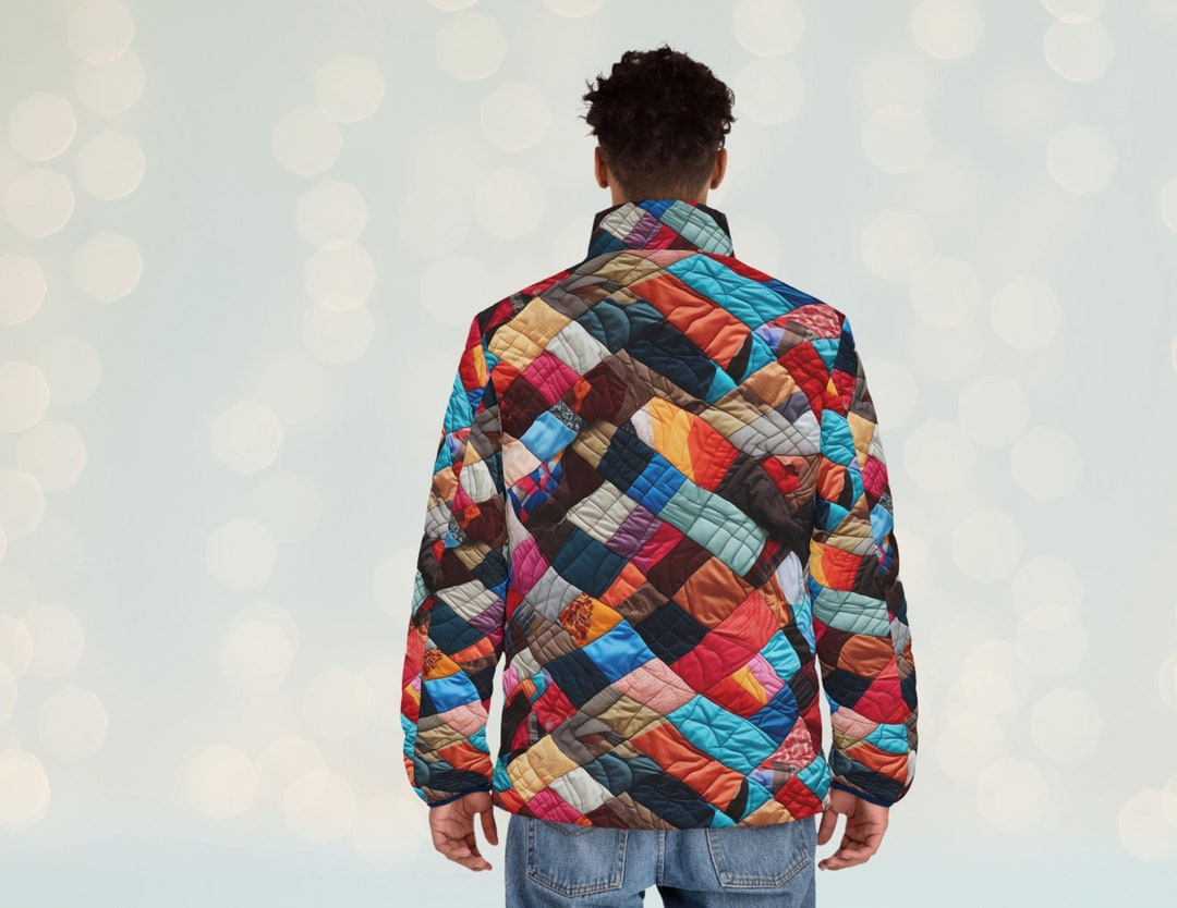 Beachwood Patchwork Print Lightweight Puffer Coat, Boho Festival Hippie ...