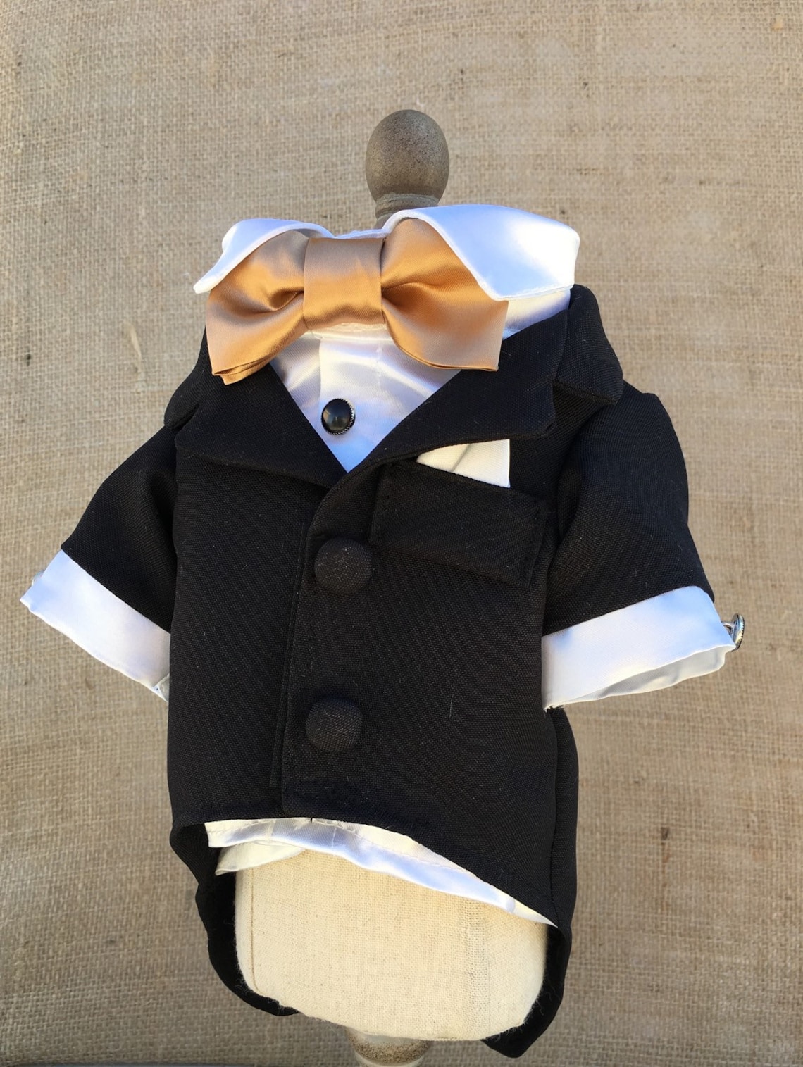 2 Piece Black Wedding Dog Tuxedo Jacket and White Satin Shirt (custom ...