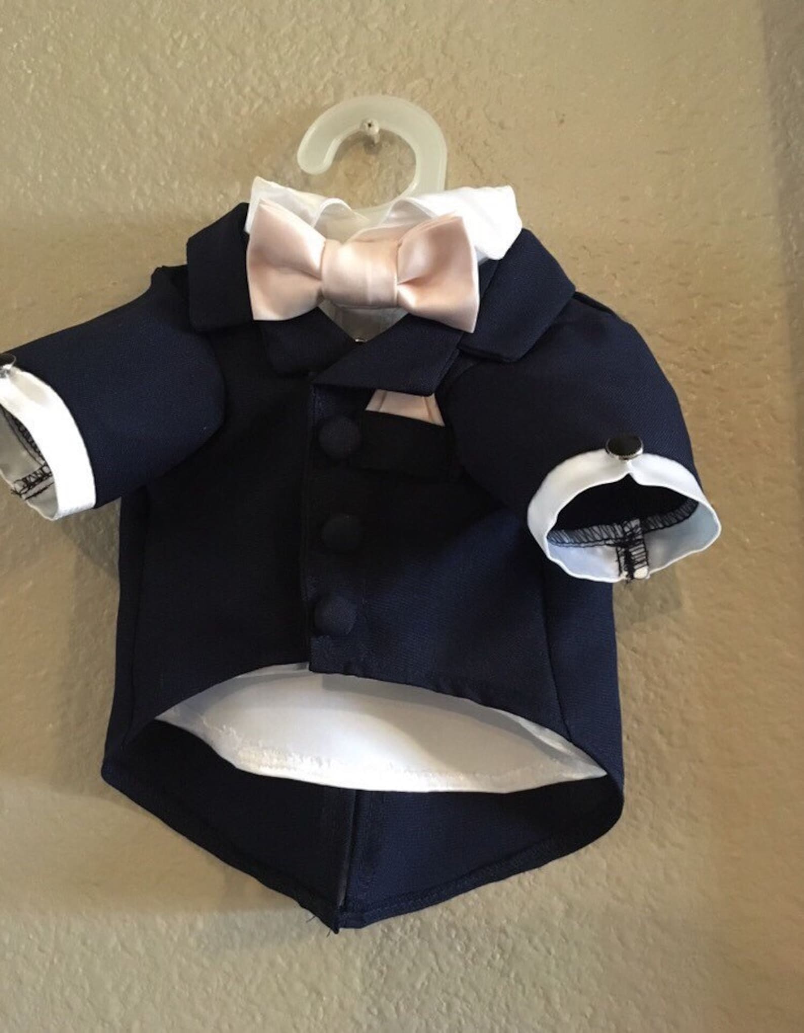 Navy Blue Wedding Dog Tuxedo/ 2 Piece Shirt and Jacket (custom Bow Tie ...