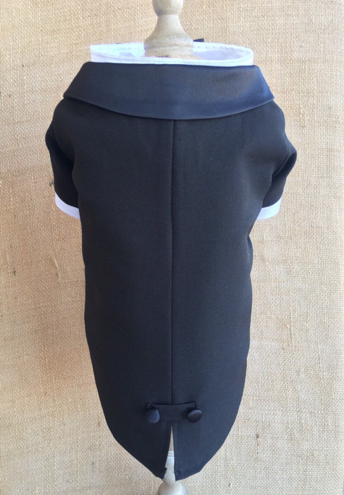 2 Piece Black Wedding Dog Tuxedo Jacket and White Satin Shirt (custom ...