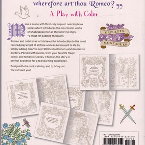 New ROMEO & JULIET SHAKESPEARE'S Play With Color Page Quality Coloring ...