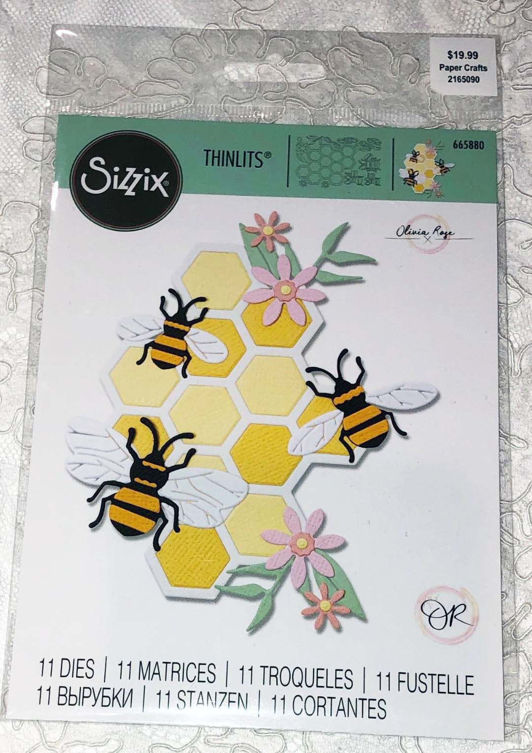 SIZZIX THINLITS HONEYCOMB Honey Bees 11 Metal Dies Paper Crafting Supplies 665880 Bee Hive - Etsy