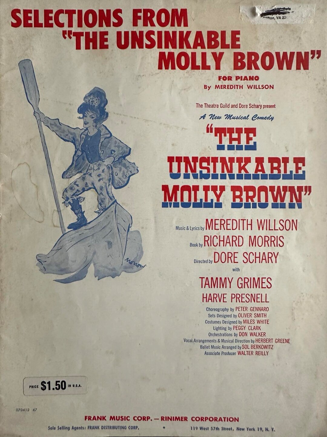 1961 VINTAGE UNSINKABLE MOLLY Brown Piano Songbook Piano by Meredith ...