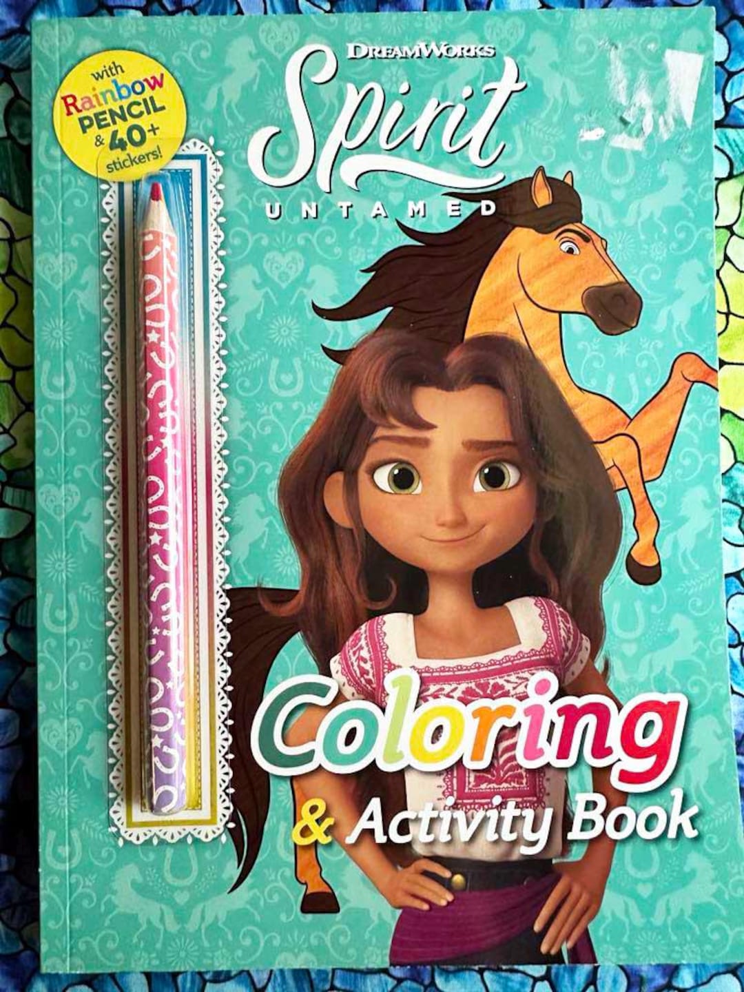 DREAMWORKS SPIRIT Untamed Horse Book With RAINBOW Colored Lead Pencil T ...