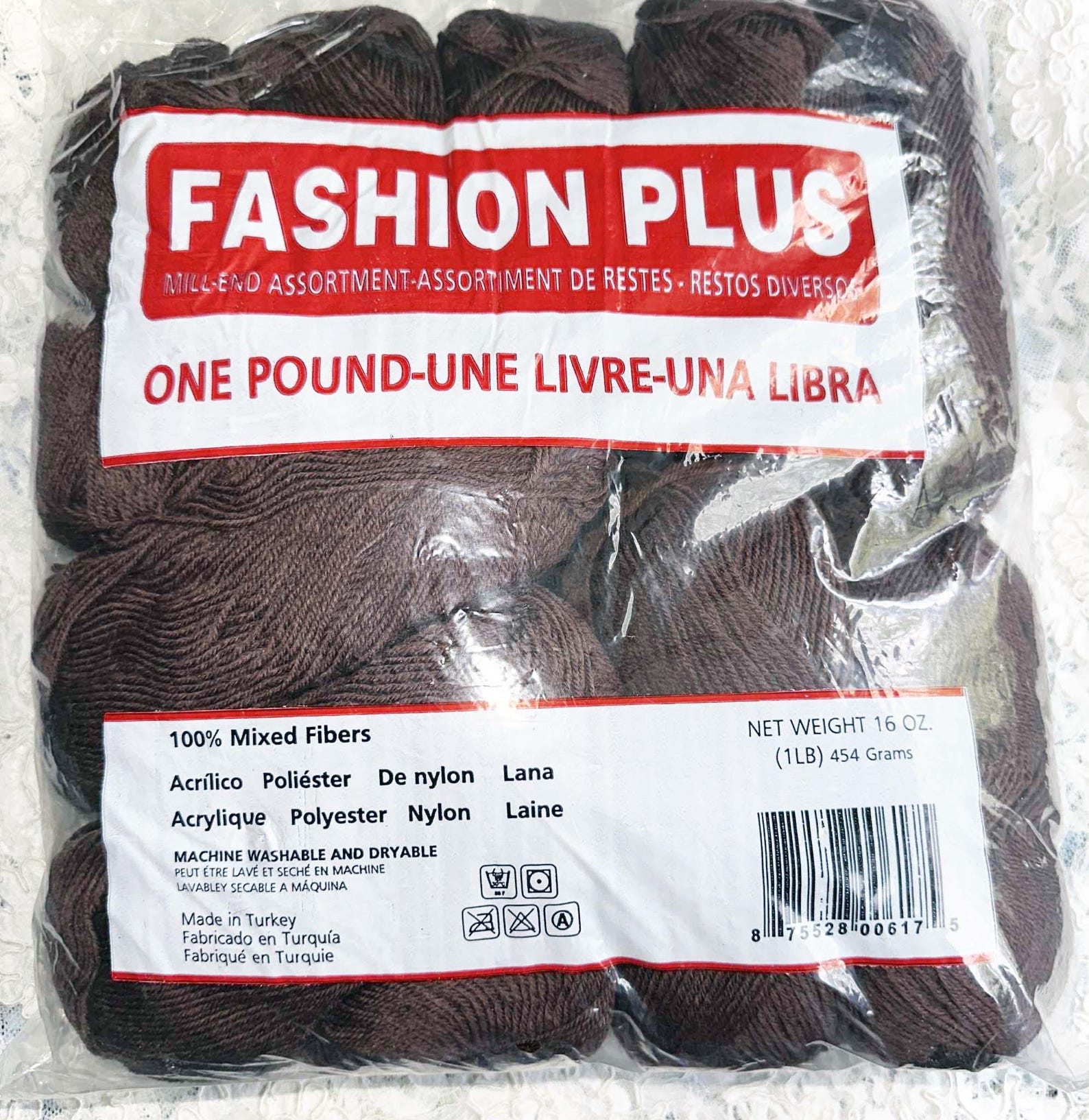 One POUND MILL-END Assortment Brown 100% Mixed Fibers Yarn Huge Bag Net ...