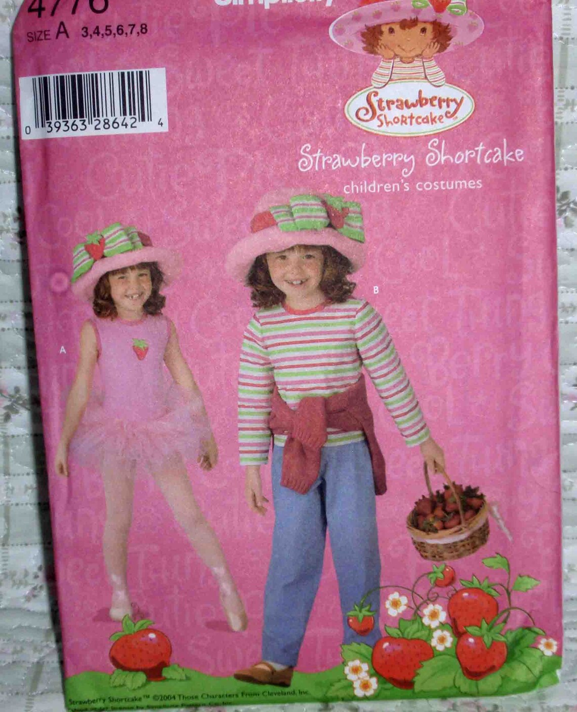 STRAWBERRY SHORTCAKE SIMPLICITY Sewing Pattern 4776 Size is A - Etsy