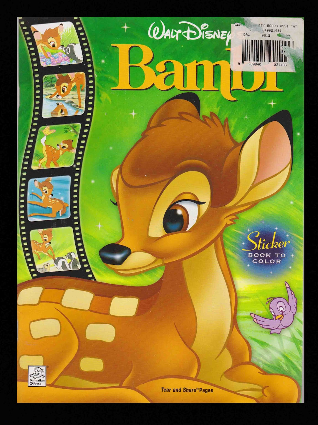 Unused BAMBI STICKER BOOK to Color From 2006 Walt Disney 2 Pages of ...