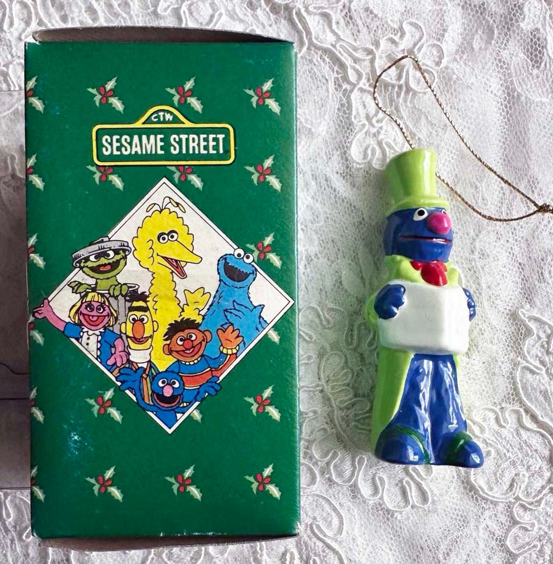VINTAGE GROVER CHRISTMAS Sesame Street Christmas Ornament in Box ...