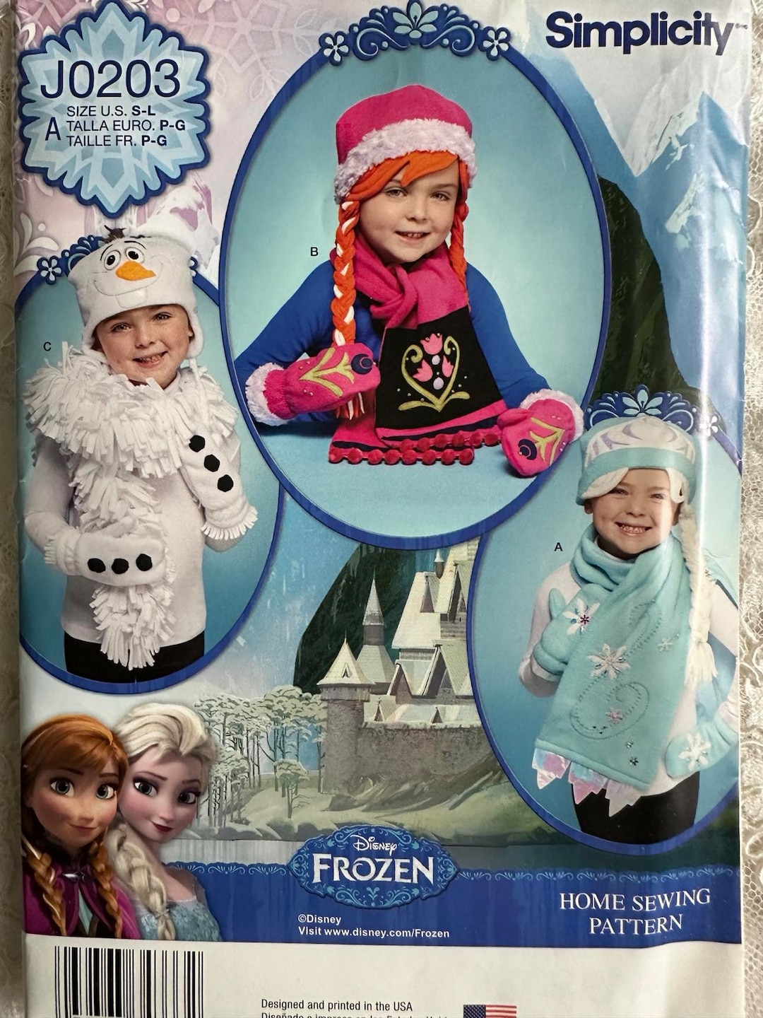 FROZEN SIMPLICITY J0203 Size U.S. Small, Medium, Large Children's Hats ...