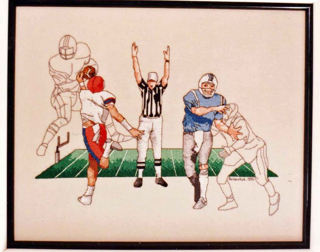 TOUCHDOWN FOOTBALL Cross Stitch Kulik Kreations Stitch Count 182w by ...
