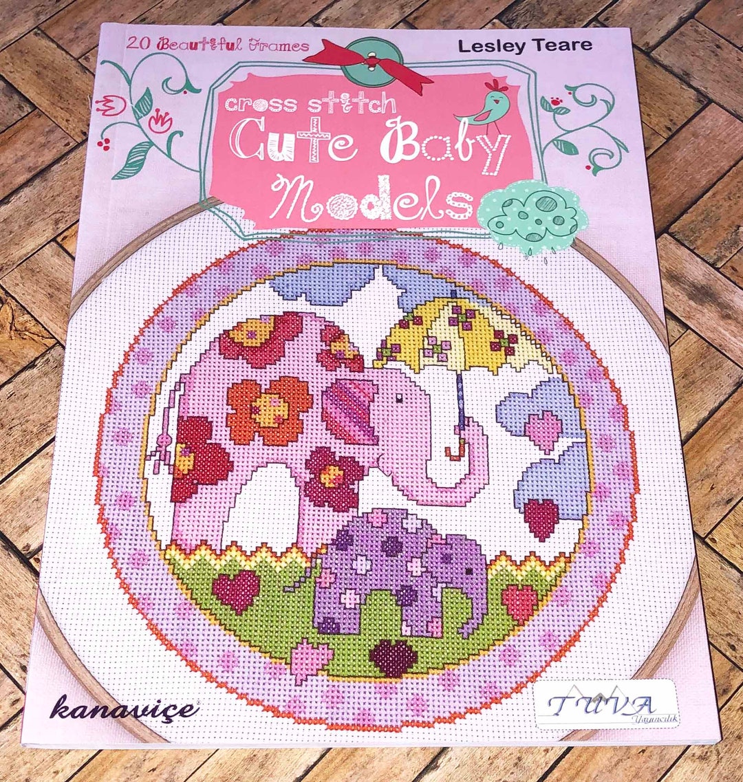 RARE LESLEY TEARE U.K. Cross Stitch 64 Page Book Color Charts T.U.V.A ...