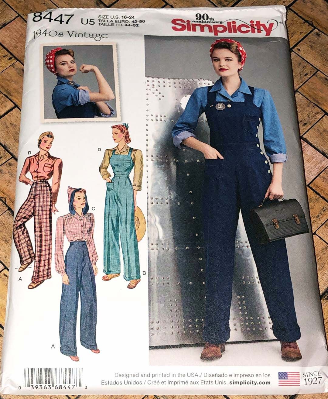 90th Anniversary SIMPLICITY 1940S VINTAGE 8447 U.W. Size 16-24 We Can ...