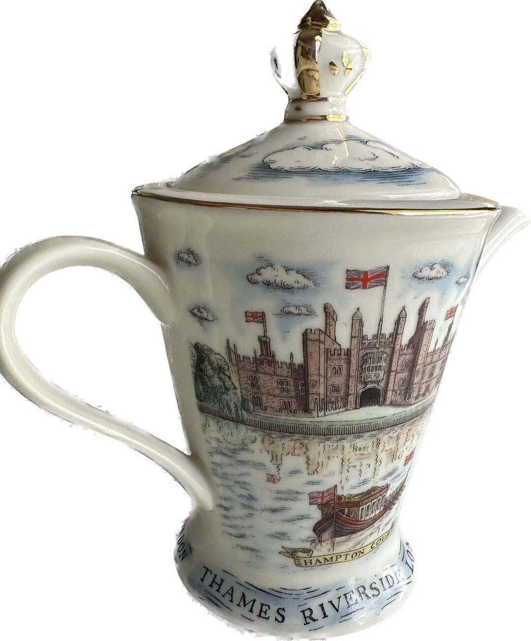 LONDON POTTERY WINDSOR Castle & Hampton Court Beautiful Porcelain Tea ...