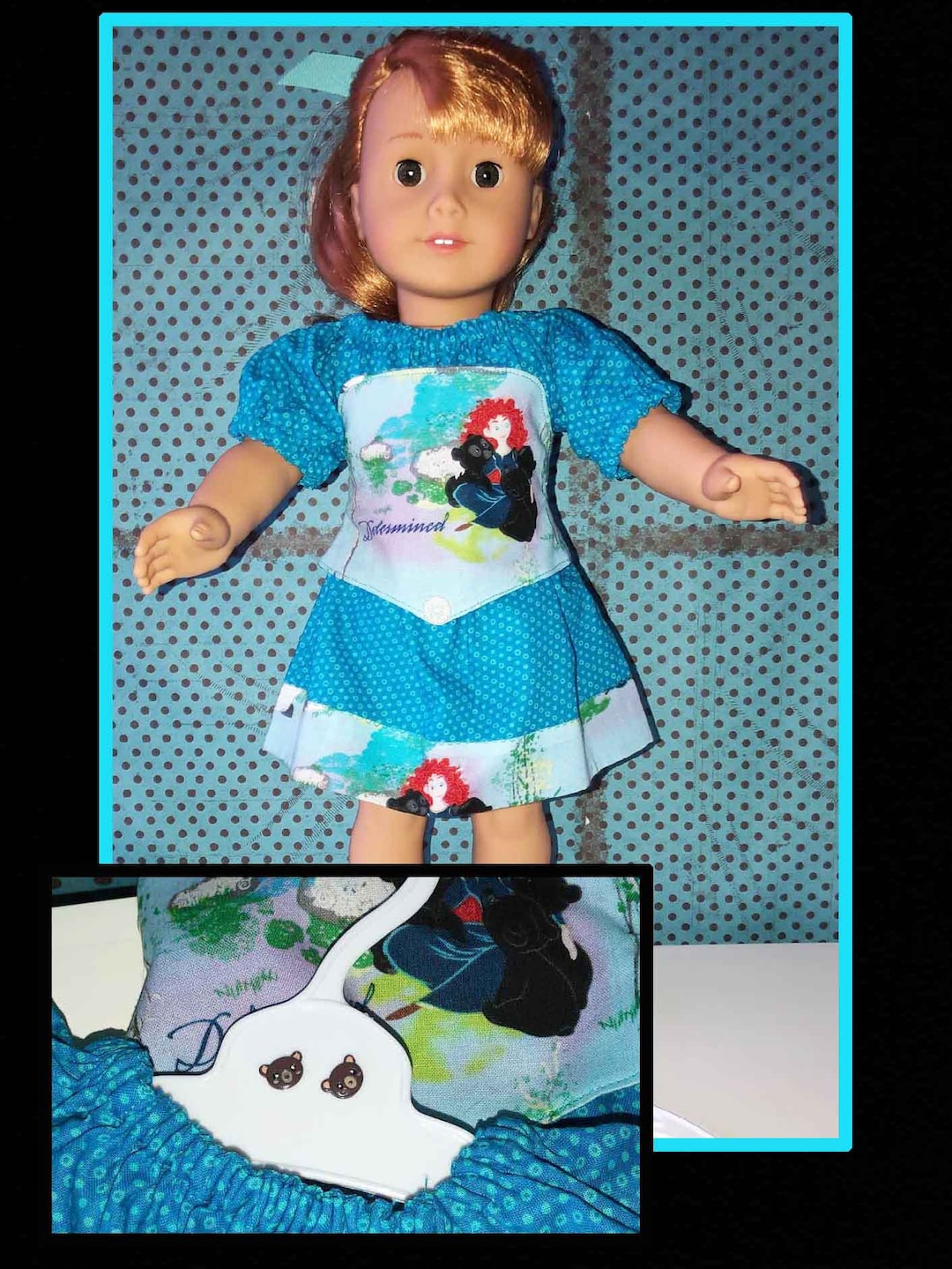 DISNEY MERIDA BRAVE 18" Doll Dress & Corset Set Includes Plastic Hanger ...