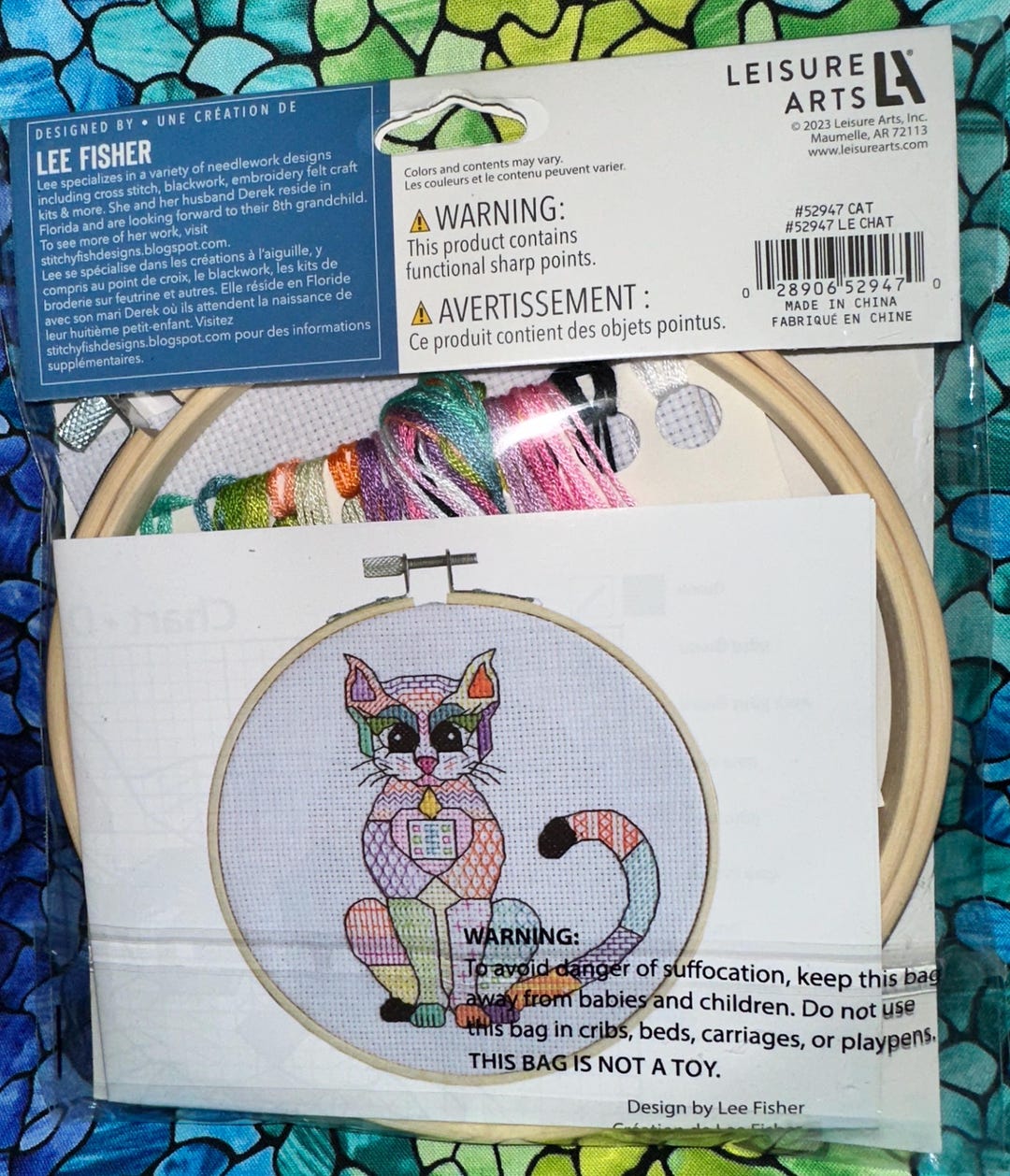 CALICO COLORED CAT Counted Cross Stitch Kit by Leisure Arts Brand New ...