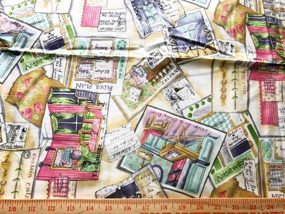 1997 KITCHEN FLOOR PLAN Home Plans 100% Cotton Quilting Fabric - Etsy