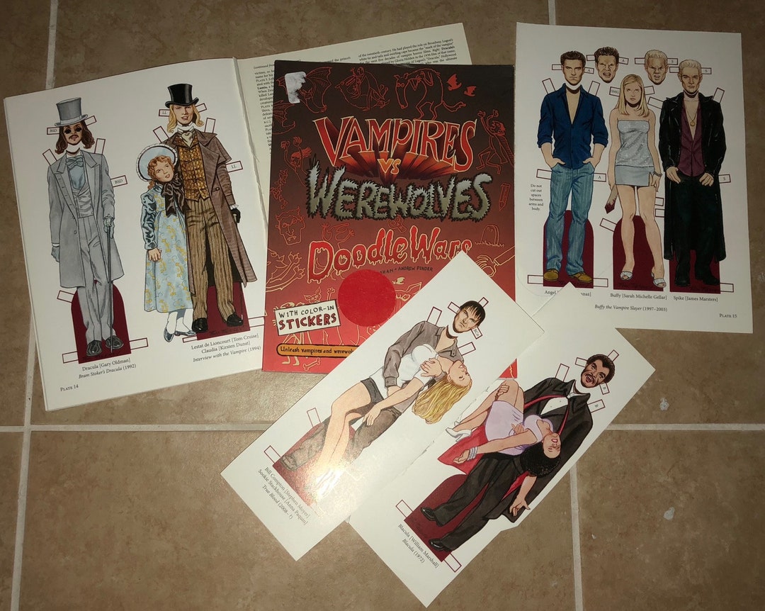 FREE NEW DVD Vampire Paper Dolls & Vampire Werewolves Doodle Art Book 2 ...