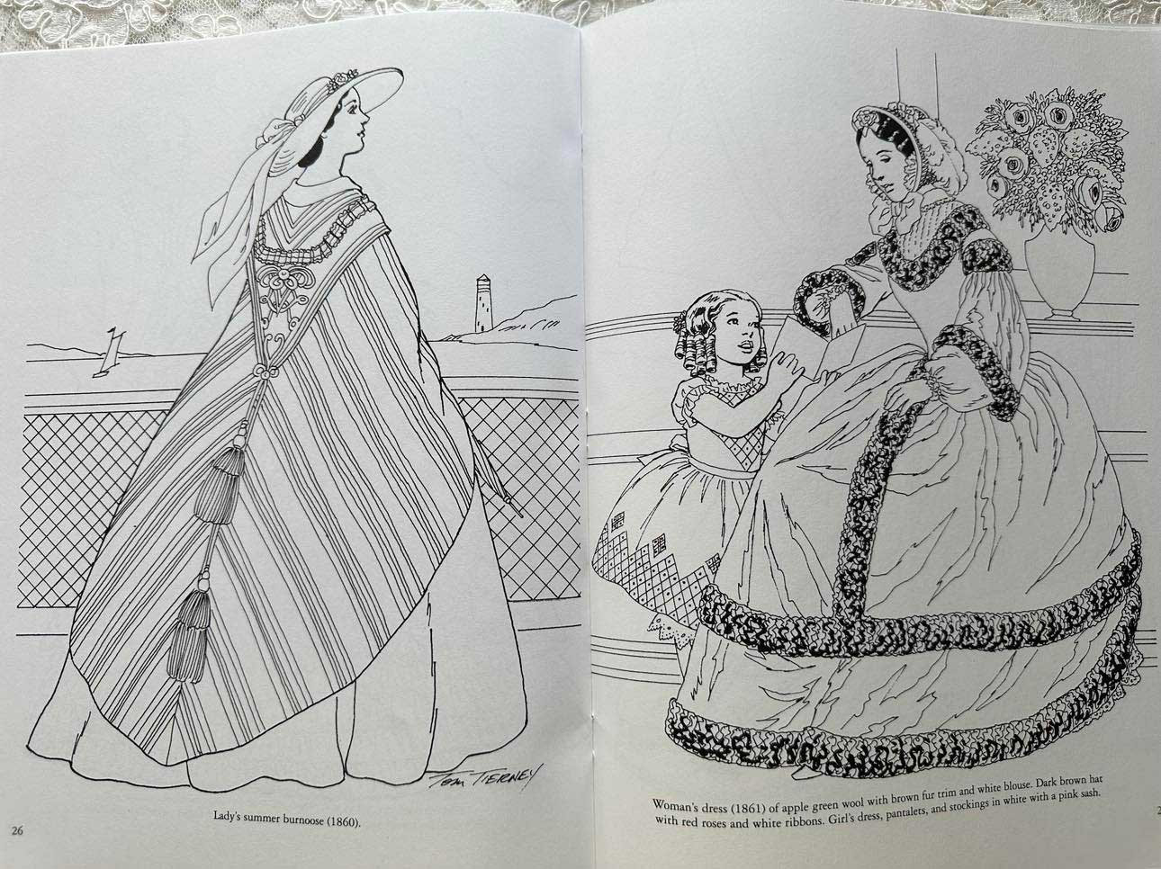 DOVER VICTORIAN FASHIONS Tom Tierney Vintage Coloring Book 45 ...