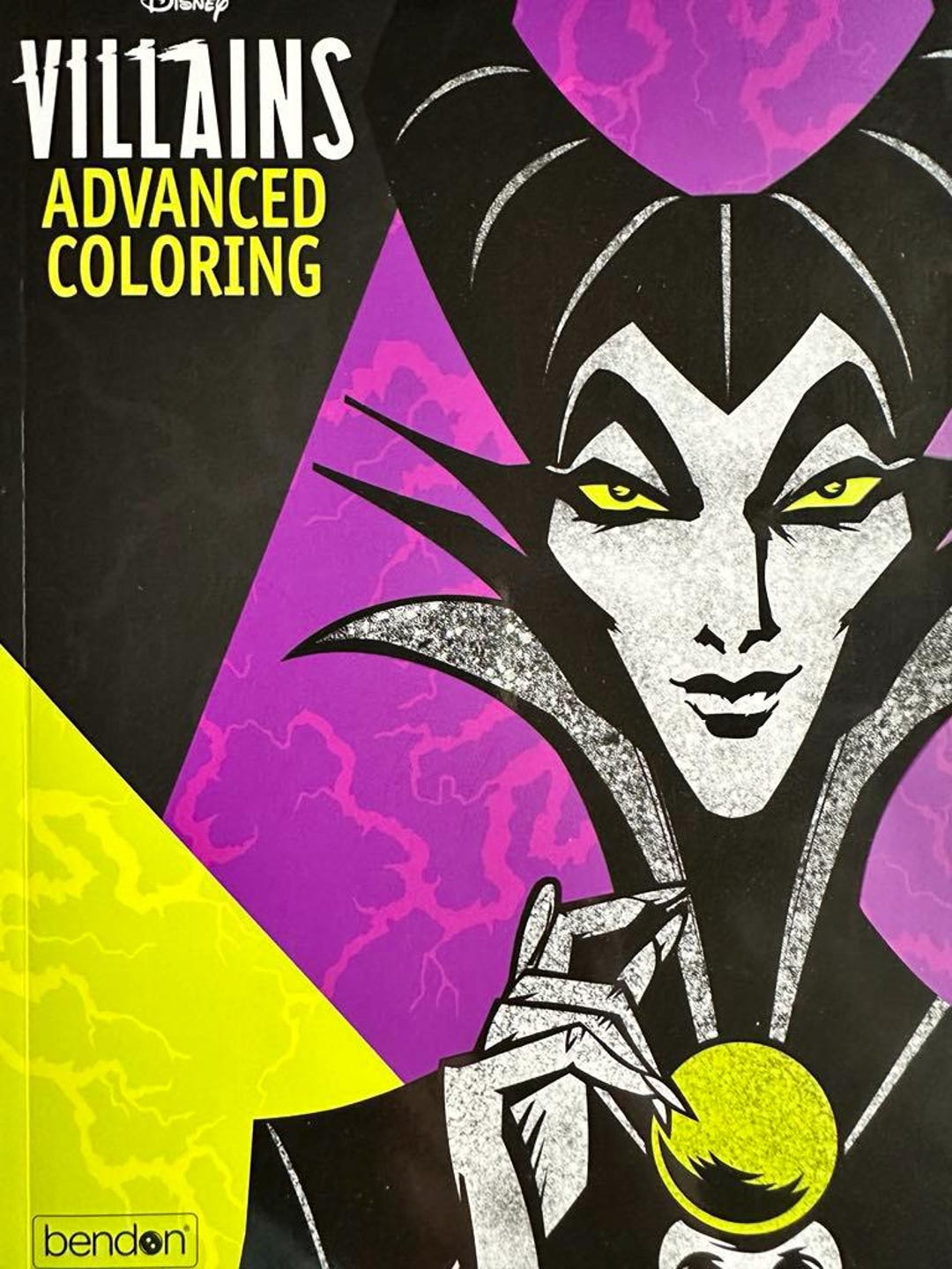 DISNEY VILLAINS ADVANCED Coloring Book White Quality Paper Maleficent ...