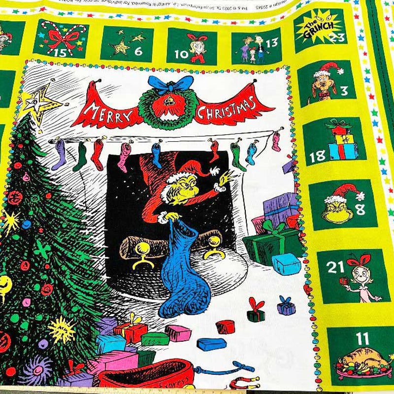 The Grinch Fabric Panel - Etsy