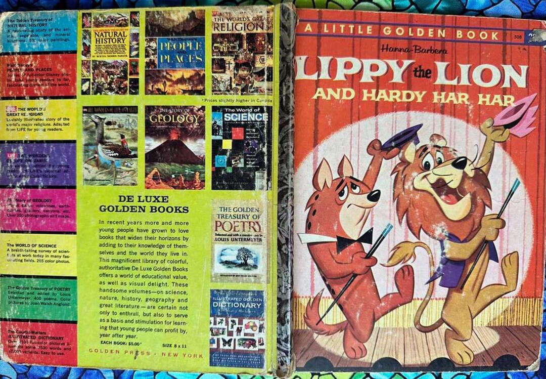 1963 LIPPY the LION and HARDY Har Har Hardbound Little Golden Book ...