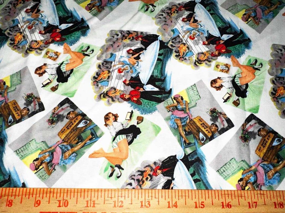 SPRINGMAID POSTER LADIES 100% Cotton Sewing Quilting Fabric by Baxter ...