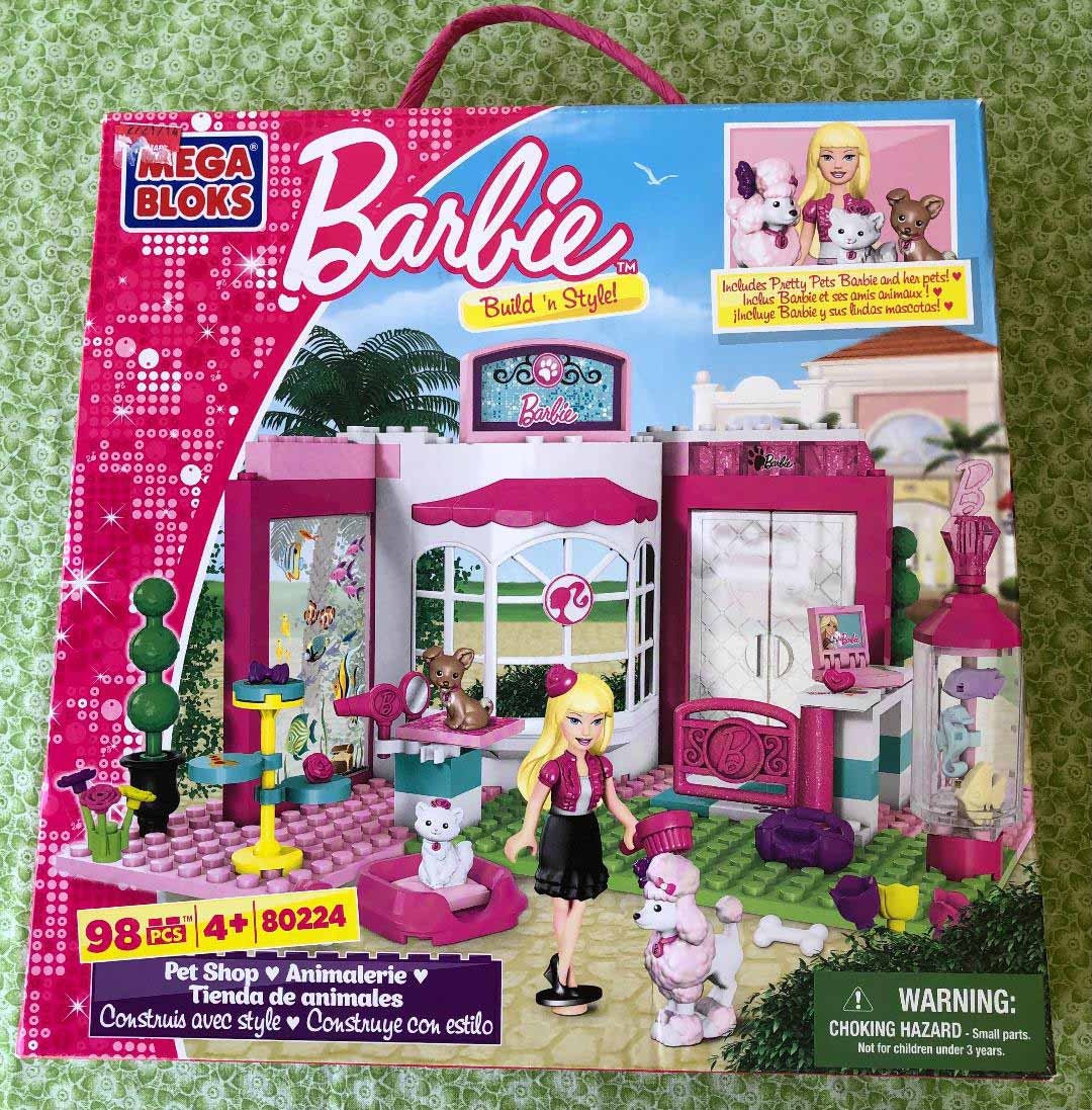 BARBIE PET SHOP Mega Bloks Build N Style 98 Pieces for Ages 4 and up ...