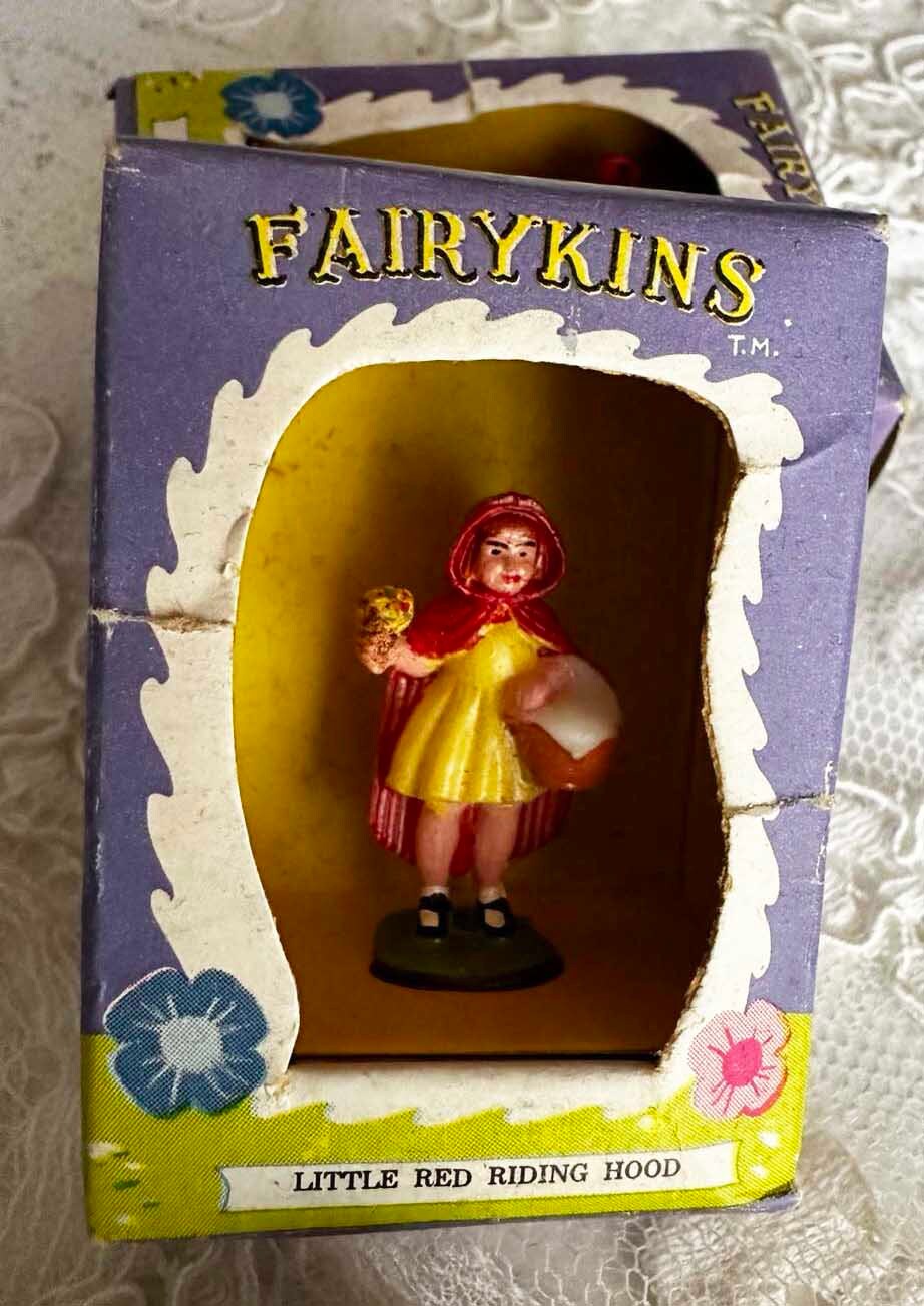 3 Vintage LOUIS MARX FAIRYKINS Plastic Figures in Boxes Little Red ...